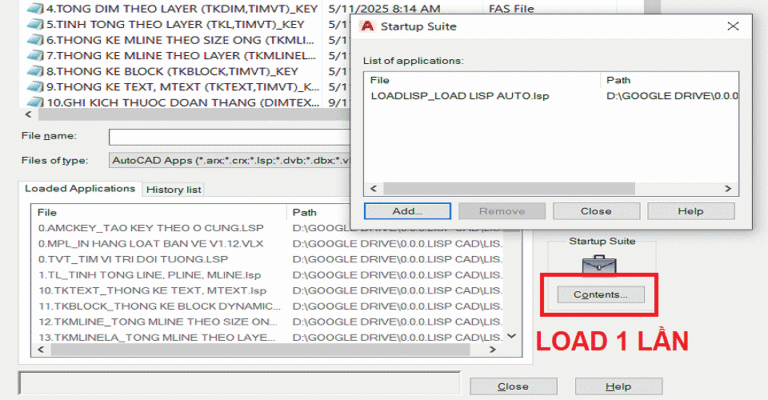Hướng dẫn cách load lisp 1 lần dùng mãi mãi trong AutoCAD
