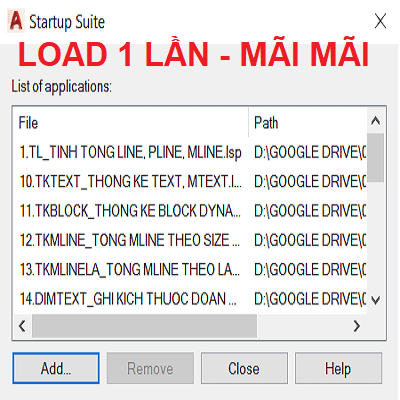 Hướng dẫn cách load lisp 1 lần dùng mãi mãi trong AutoCAD